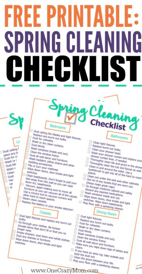 Spring Cleaning Checklist Free Spring CCeaning Checklist Printable