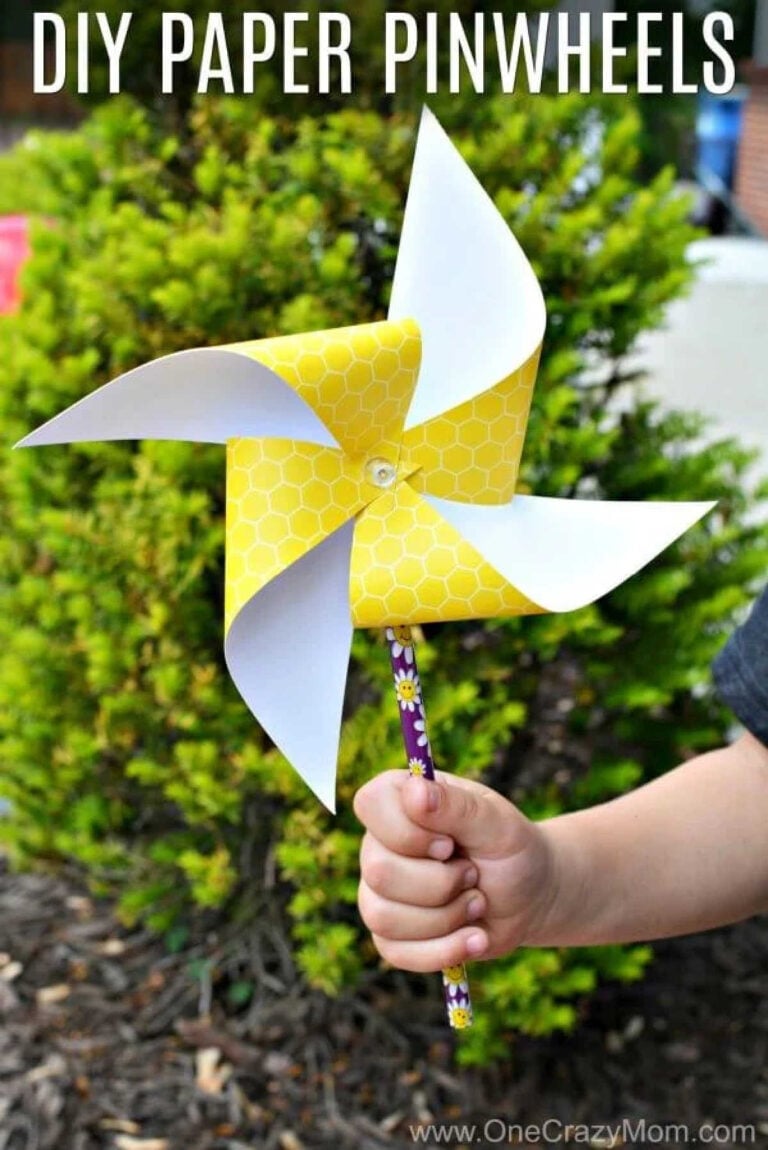 How to Make Paper Pinwheels - One Crazy Mom