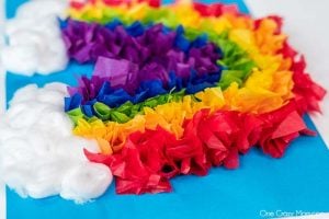 Rainbow tissue paper craft - fun and easy rainbow crafts