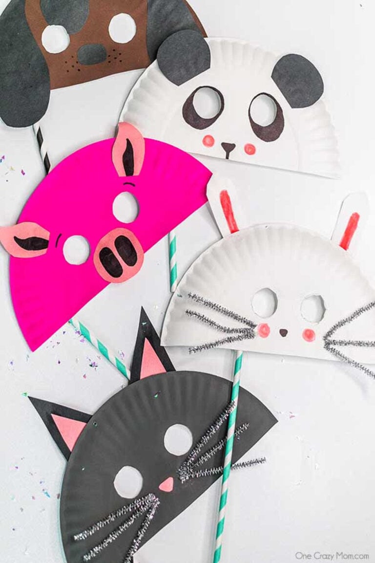 Animal Paper Plate Masks - diy paper plate masks