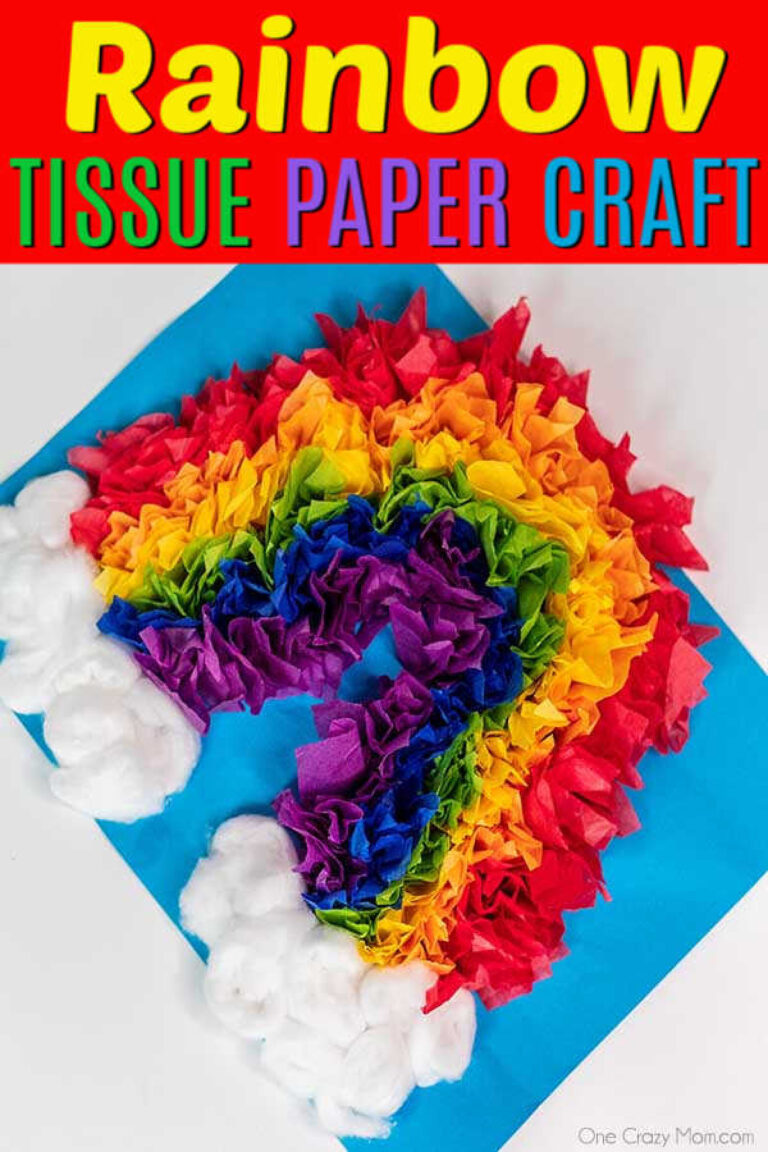 Rainbow tissue paper craft - fun and easy rainbow crafts